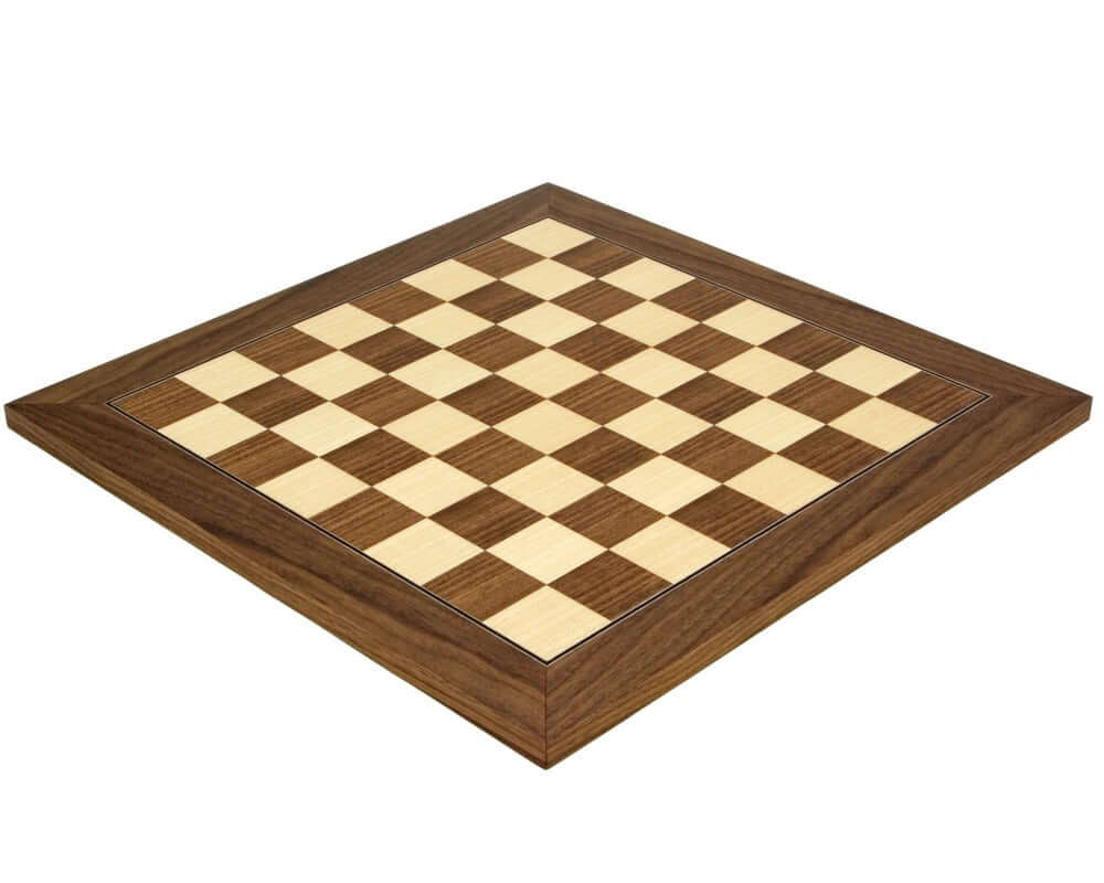 15.75" Walnut and Maple Deluxe Chess Board – ChessSets